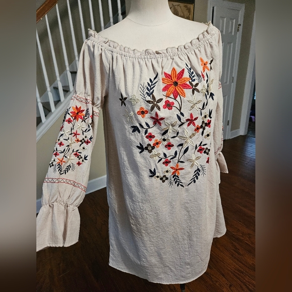 Listicle | Dresses | Listicle Floral Embroider Boho Dress Medium | Poshmark